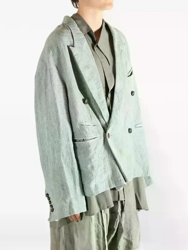 ZIGGY CHEN Double-breasted Linen Blazer