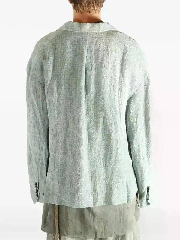 ZIGGY CHEN Double-breasted Linen Blazer