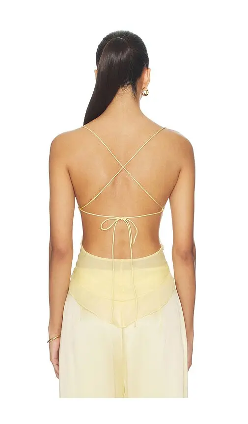 THE SEI Cut Out Ruffle Cami