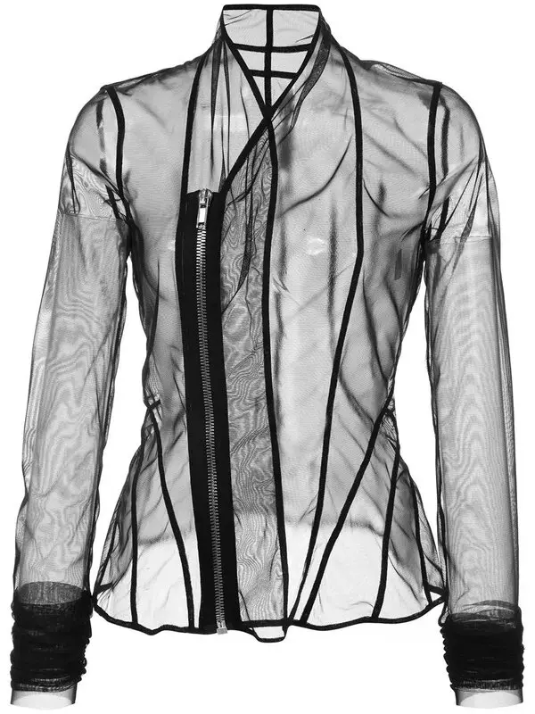 Rick Owens Fitted Sheer Jacket - Black