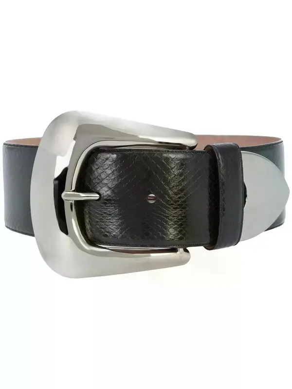 Nina Ricci Leather Belt With Metal Tip - Black