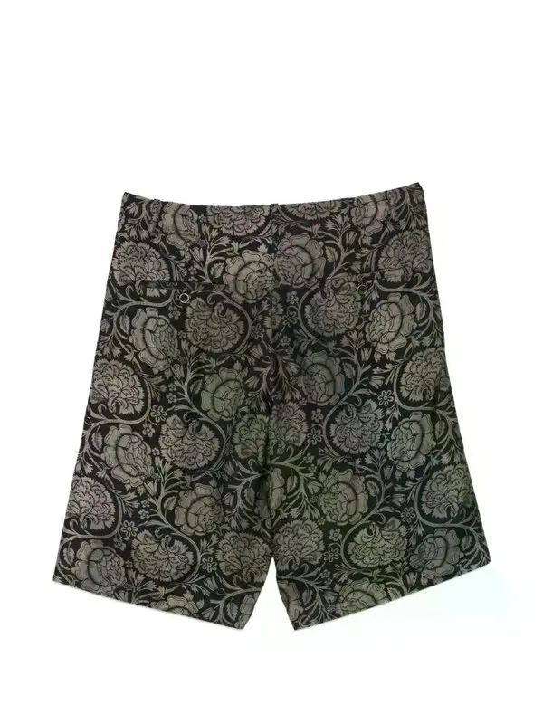 UMA WANG Floral-print Drawstring Shorts - Black
