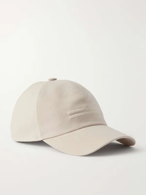 Zegna Oasi Linen Baseball Cap - Cream