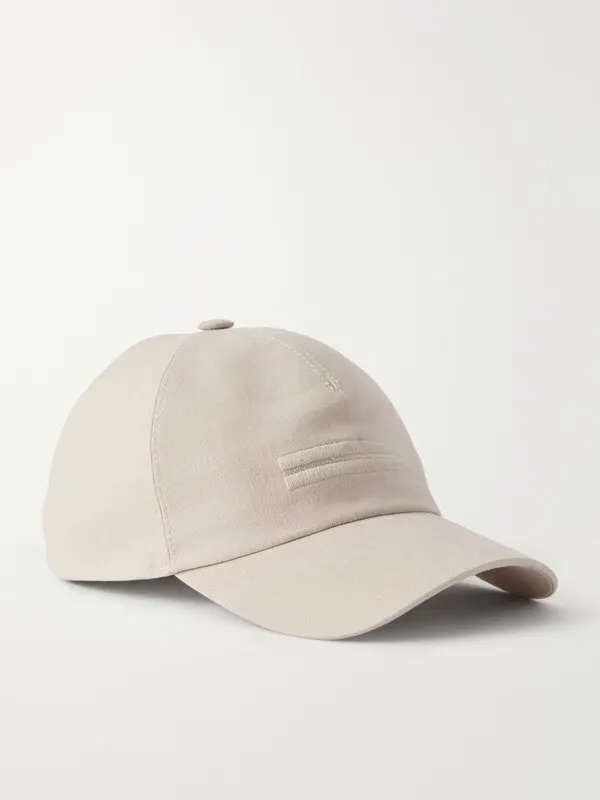 Zegna Oasi Linen Baseball Cap - Neutrals