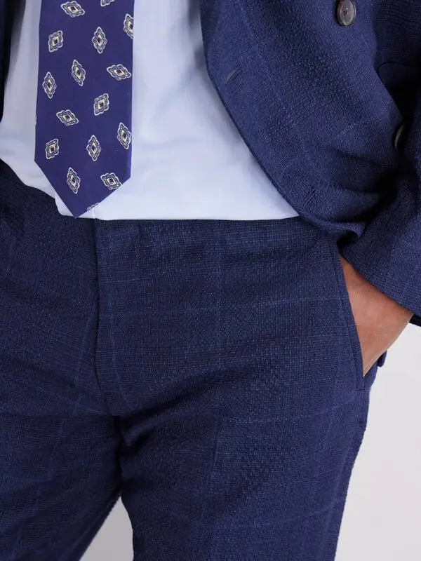 Mr P. Slim-fit Checked Wool-blend Trousers