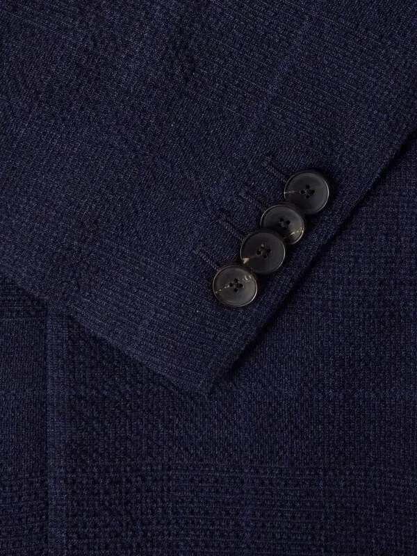 Mr P. Double-breasted Checked Wool-blend Suit Jacket