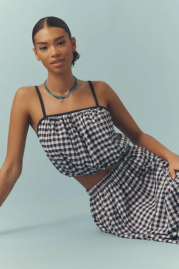 Stateside Cropped Bubble Tank Top