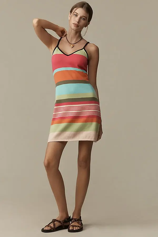 SIEMPRE Cotton V-neck Sweater Dress