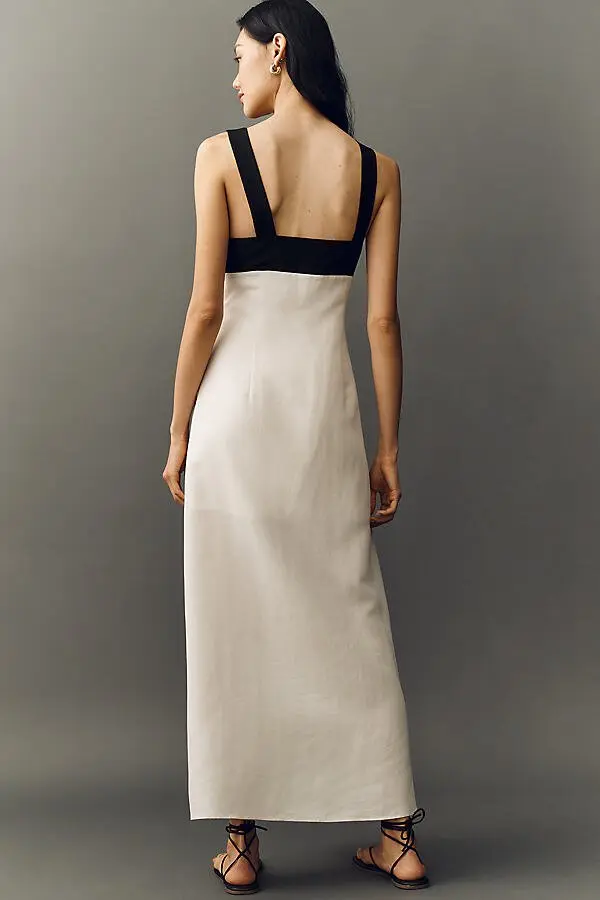 MARE MARE Len V-neck Button-front Maxi Dress