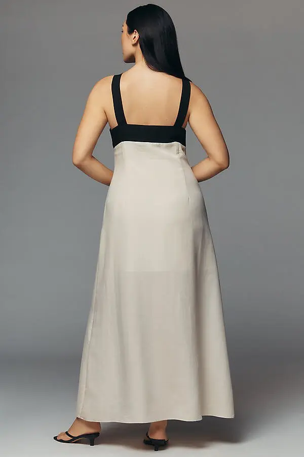 MARE MARE Len V-neck Button-front Maxi Dress