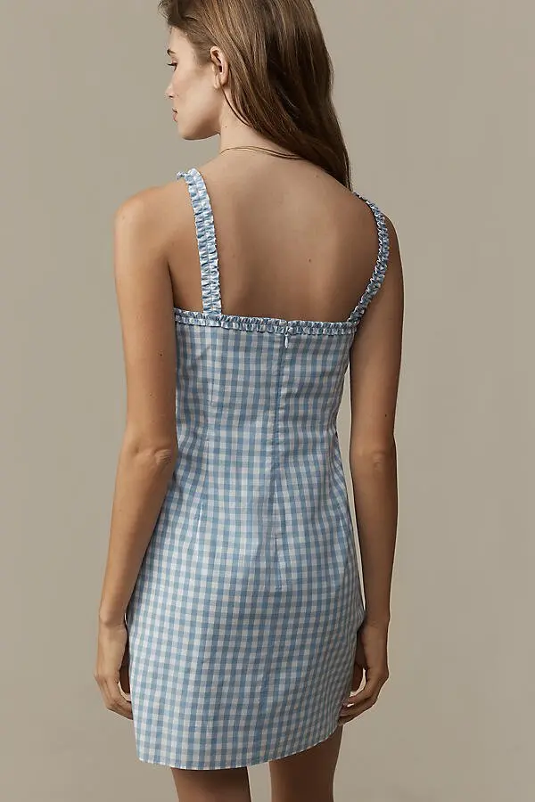 MARE MARE Gingham Square-neck Mini Dress