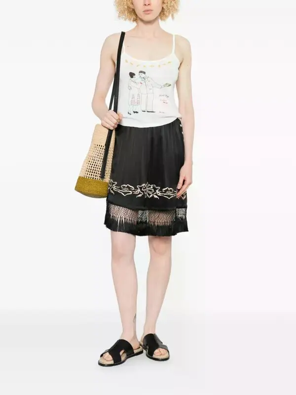 BODE Phantasm Embroidered Mini Skirt - Black