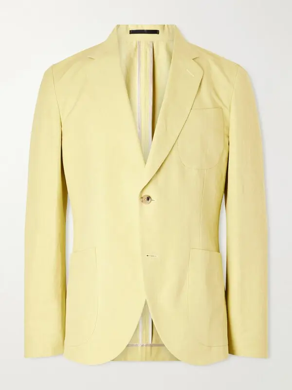 Loewe Paul Smith Linen And Cotton-blend Blazer - Yellow