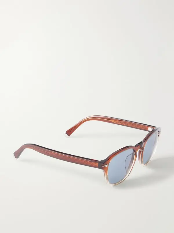 Brunello Cucinelli Round-frame Acetate Sunglasses - Brown