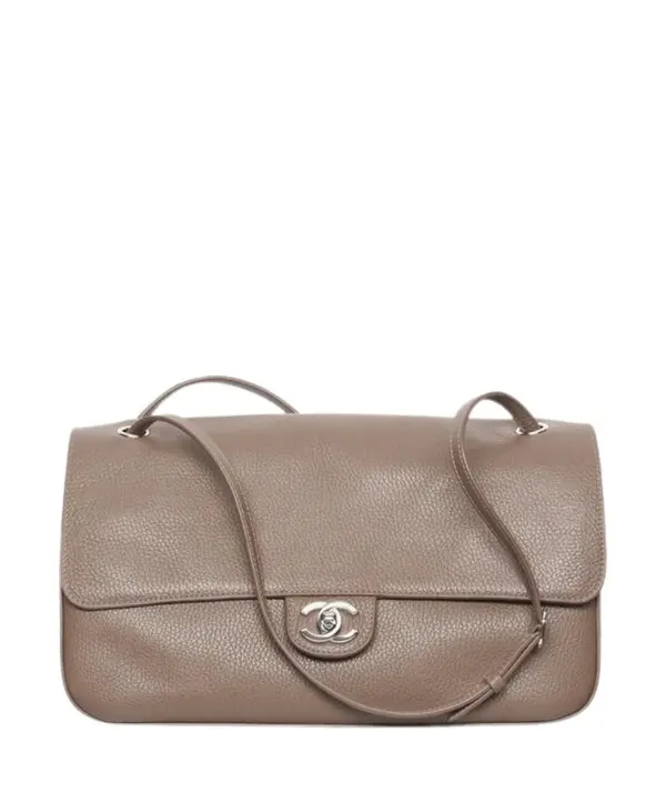 Chanel Flap Bag In Grained Calfskin With Silver-tone Hardware
