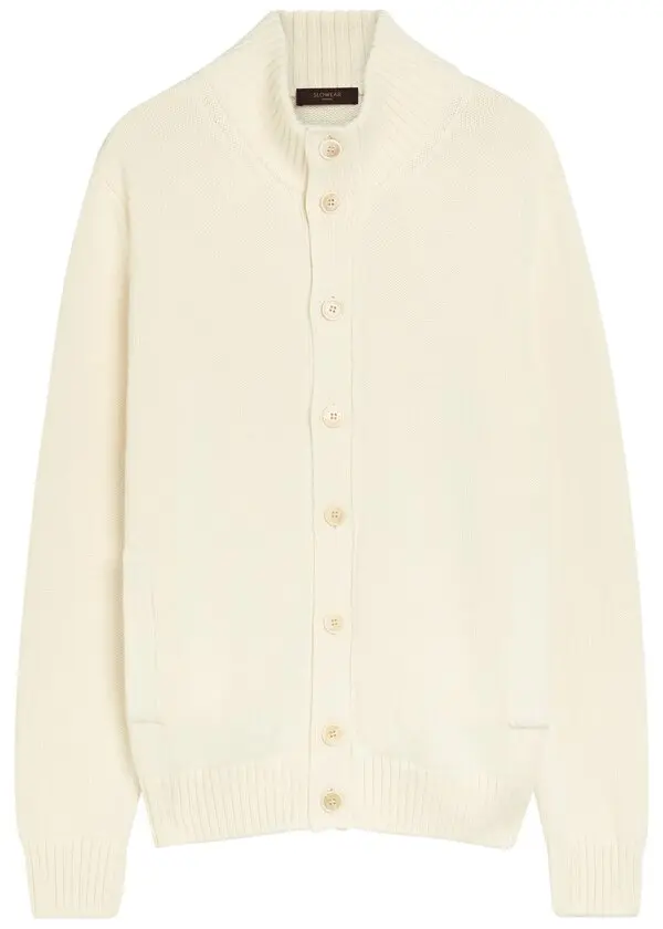 SLOWEAR Ribbed Cotton-knit Cardigan