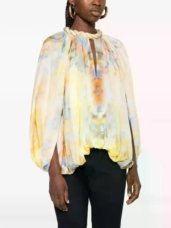 Zimmermann Alchemy Twist-neck Tie-dye Blouse - Yellow