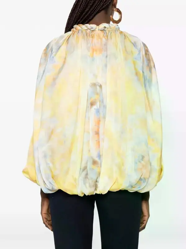 Zimmermann Alchemy Twist-neck Tie-dye Blouse - Yellow