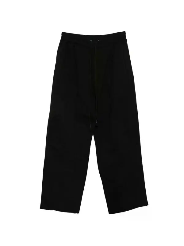 THE VIRIDI-ANNE Drawstring Raw-cut Trousers - Black