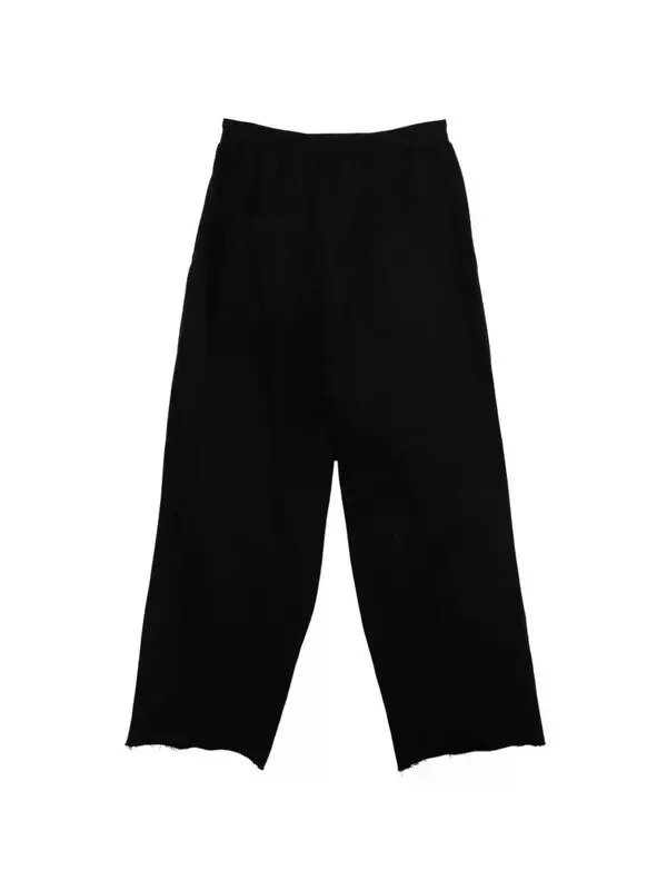 THE VIRIDI-ANNE Drawstring Raw-cut Trousers - Black