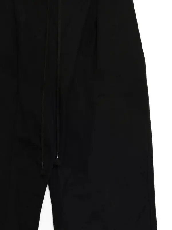 THE VIRIDI-ANNE Drawstring Raw-cut Trousers - Black