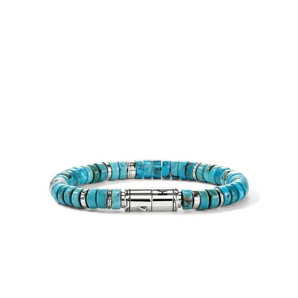 John Hardy Heishi Turquoise Bracelet 8mm - Sterling Silver