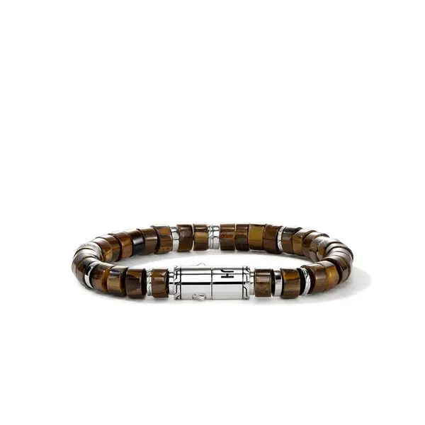 John Hardy Heishi Tiger Eye Bracelet - Sterling Silver