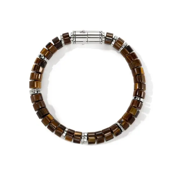 John Hardy Heishi Tiger Eye Bracelet - Sterling Silver
