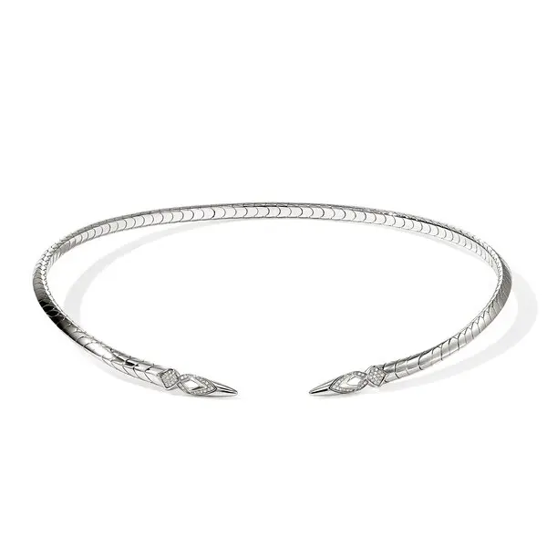 John Hardy Naga Flex Collar Diamonds, 5mm - Sterling Silver