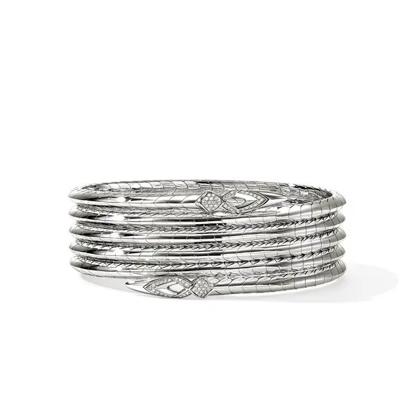 John Hardy Naga Multi Coil Diamond Bracelet - Sterling Silver