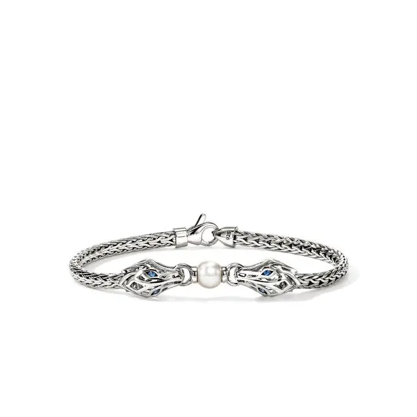 John Hardy Naga Bracelet With Pearl And Sapphire - Sterling Silver