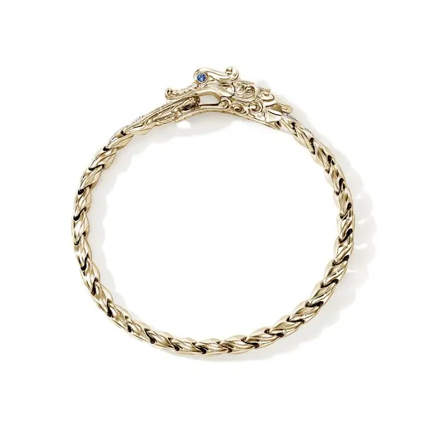 John Hardy Naga Bracelet With Diamonds And Sapphires