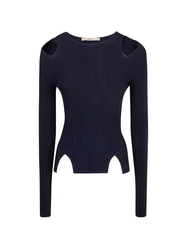 NUUR Ribbed-knit Cut-out Sweater