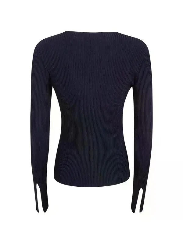 NUUR Ribbed-knit Cut-out Sweater
