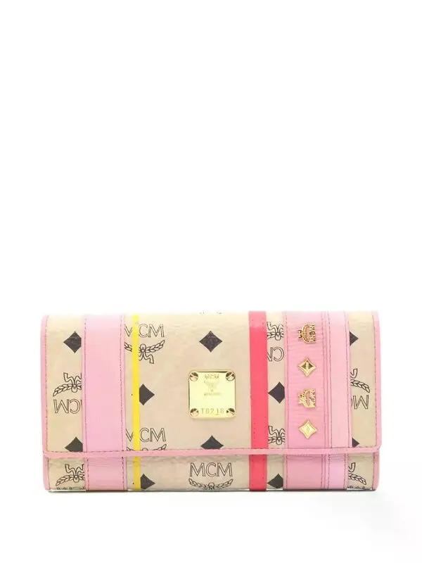 Mcm 10s Visetos Bi-fold Leather Wallet - Neutrals