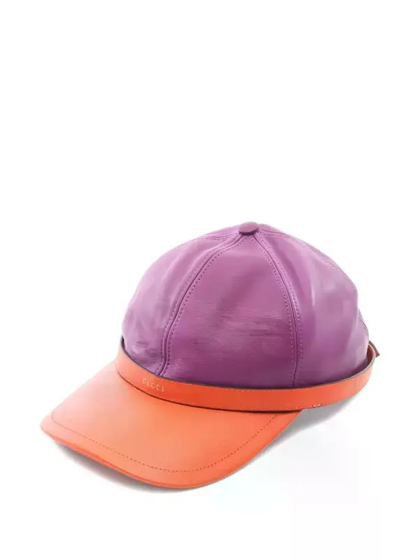 Gucci 2020s Bicolor Leather Cap - Purple