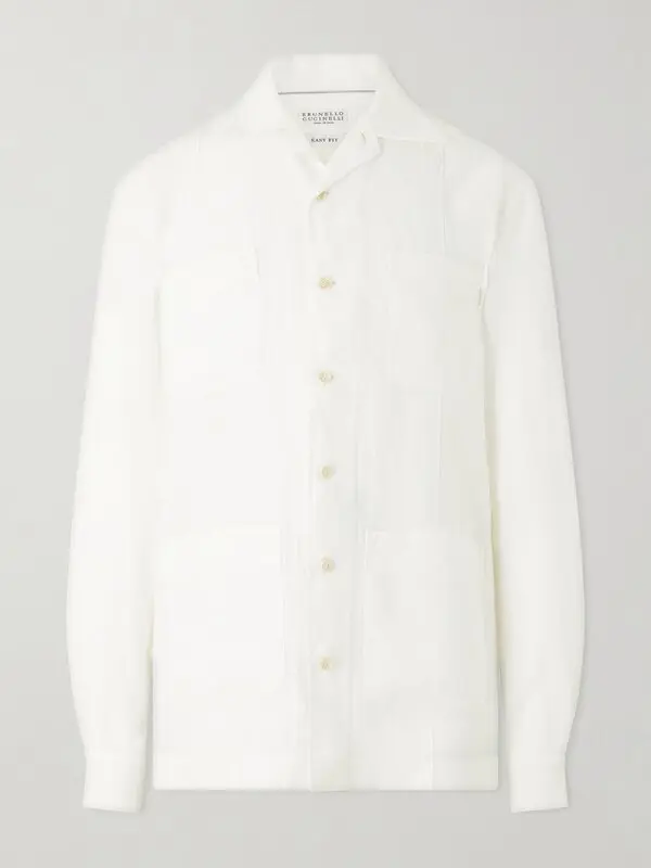 Brunello Cucinelli Guayabera Linen Overshirt
