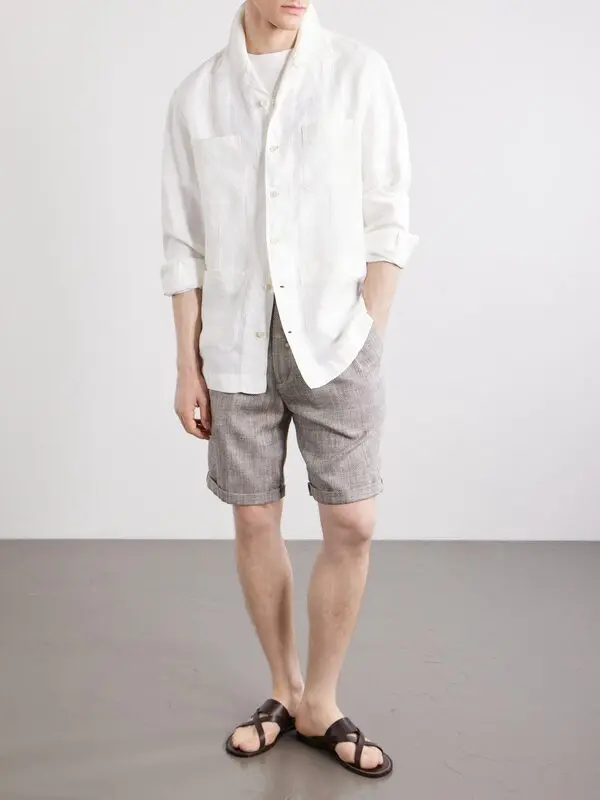 Brunello Cucinelli Guayabera Linen Overshirt