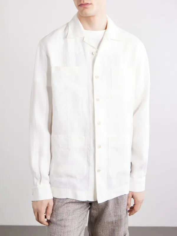 Brunello Cucinelli Guayabera Linen Overshirt