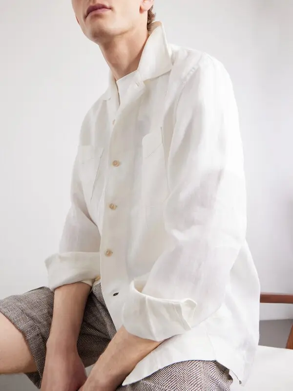 Brunello Cucinelli Guayabera Linen Overshirt
