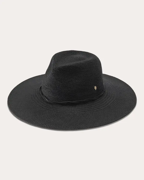 Helen Kaminski Ishtar Woven Straw Wide-brim Fedora - Black