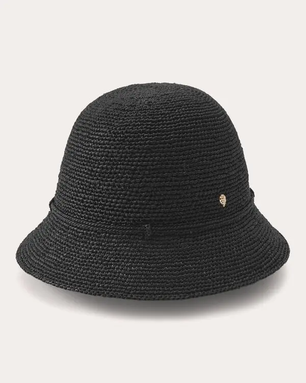 Helen Kaminski Villa 6 Crocheted Raffia Cloche - Black