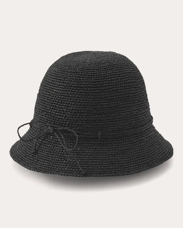 Helen Kaminski Villa 6 Crocheted Raffia Cloche - Charcoal