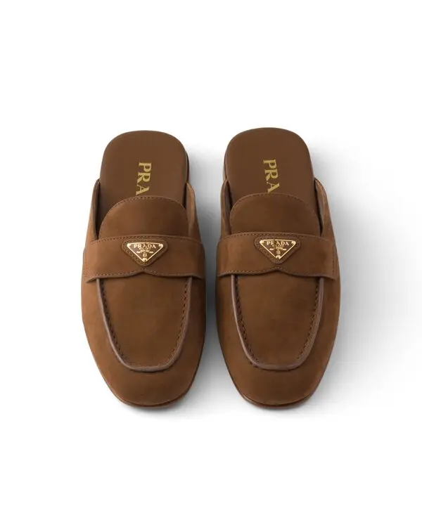 Prada Nubuck Mules - Cocoa Brown