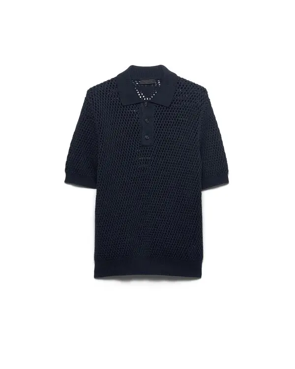 Prada Linen And Cotton Polo Shirt