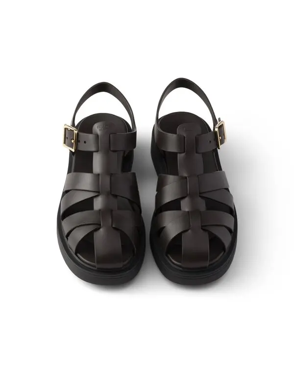 Prada Leather Fisherman's Sandals
