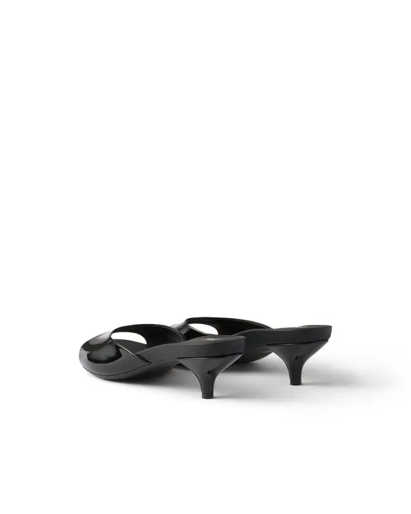 Prada Patent Leather Kitten Heel Sandals