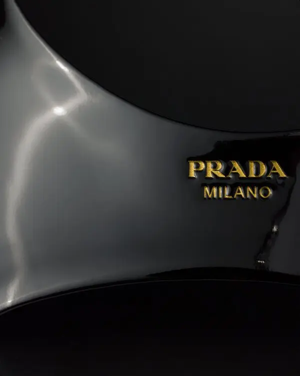 Prada Patent Leather Kitten Heel Sandals