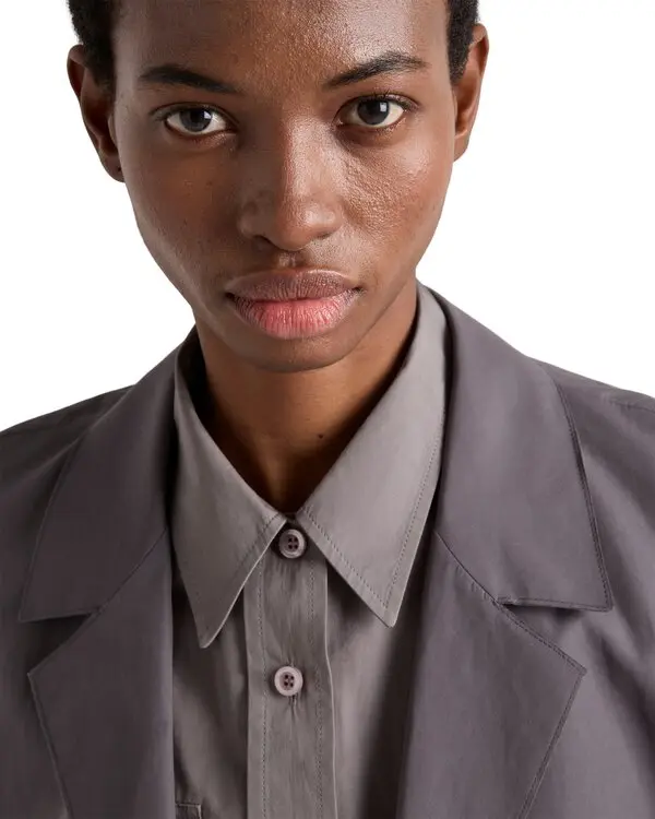 Prada Single-breasted Poplin Coat