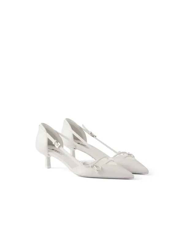 Prada Open-side Leather Pumps - White